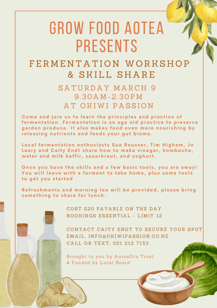 Fermentation Workshop & Skill Share with Grow Food Aotea - Aotea Great Barrier Island