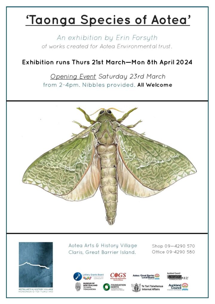 ‘Taonga Species of Aotea’ Art Exhibit - Aotea Great Barrier Island