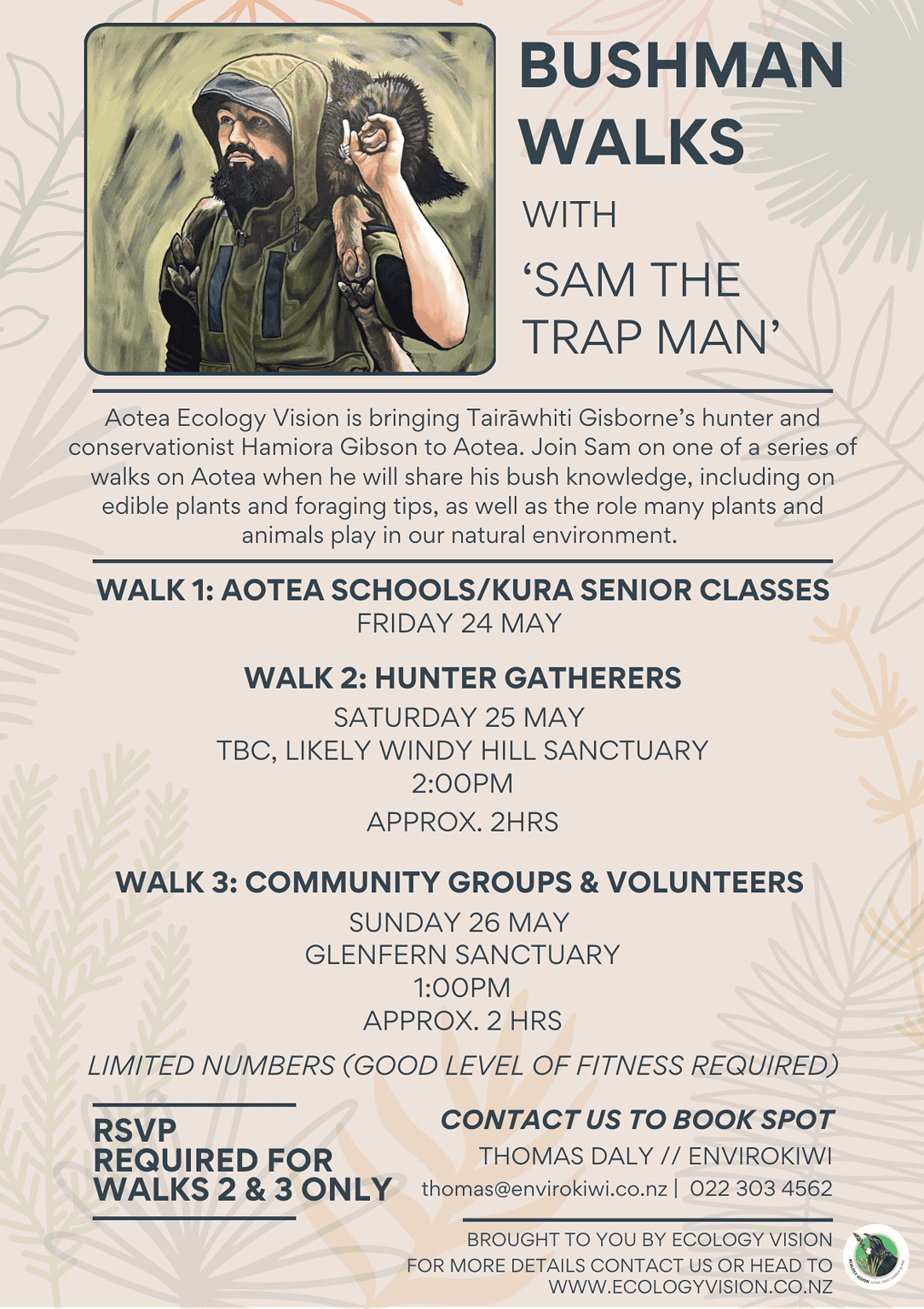 Bushman Walks with 'Sam the Trap Man' - Aotea Great Barrier Island