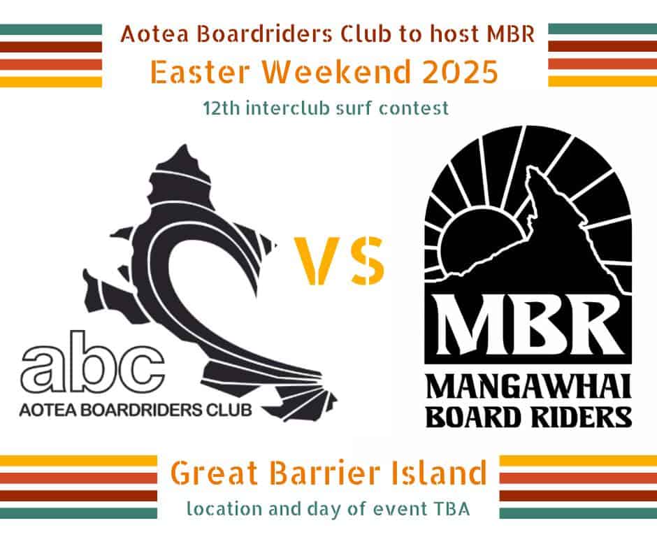 ABC Hosts MBR in 12th Interclub Surf Comp - Aotea Great Barrier Island